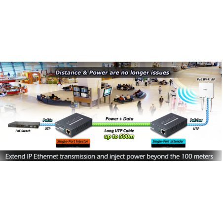 Ethernet over PDS cable, RJ45 UTP cable, 500m with data and PoE over ...