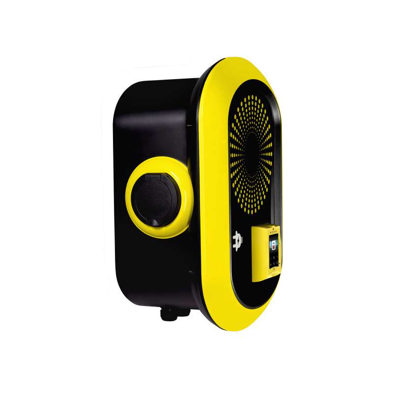 Charging stand for electric car with payment. Mobilepay and card payment