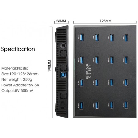 16-port USB 3.0 HUB good for duplicating multiple storage media