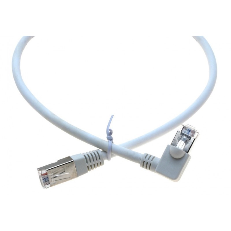 RJ45 patchkabel STP 90° vinkel ½ meter, hvidforSTP